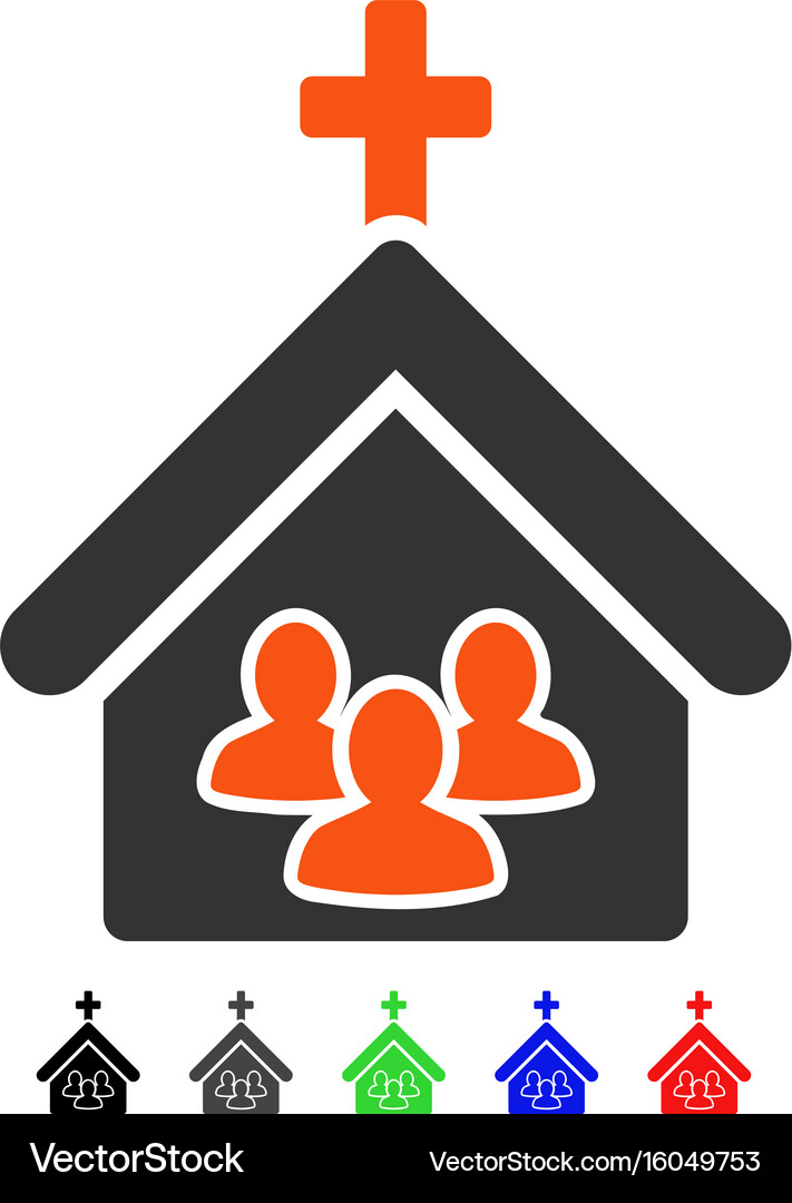 Church people flat icon Royalty Free Vector Image