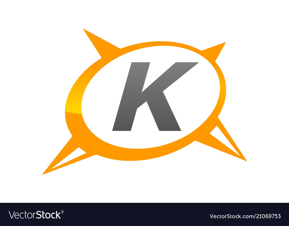 Compass guide solution letter k Royalty Free Vector Image