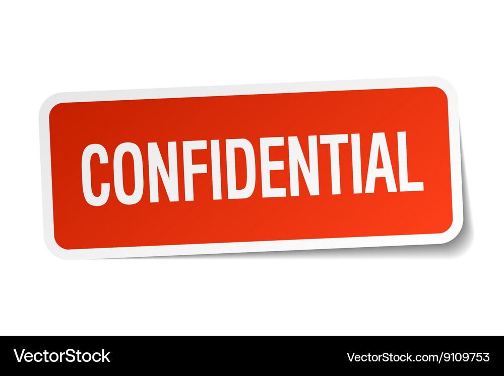 Confidential red square sticker isolated on white Vector Image