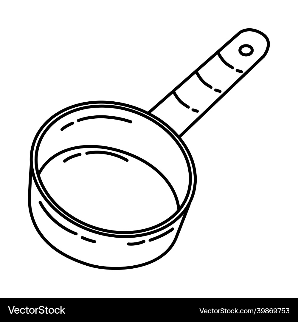 Dry measuring cup icon doodle hand drawn Vector Image