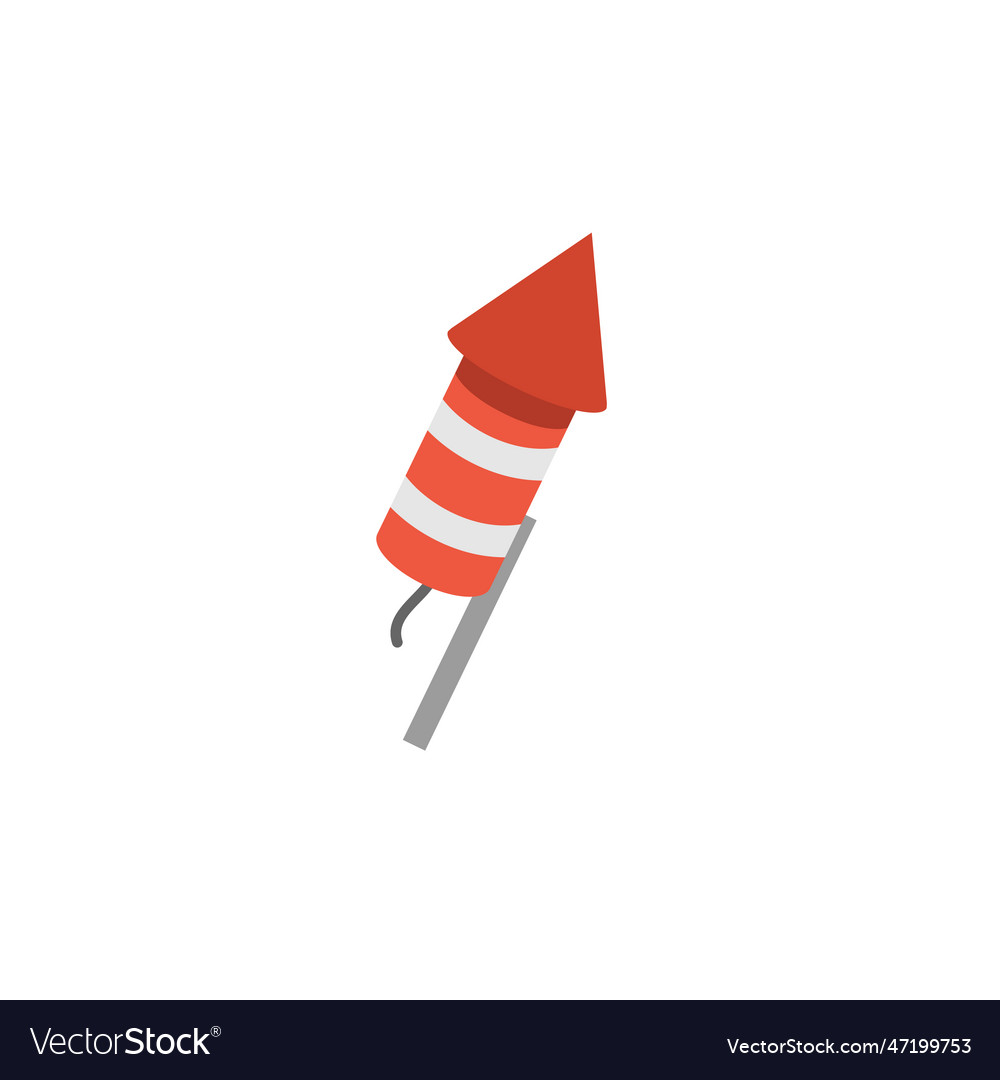 Firecracker or firework dynamite rocket flat Vector Image