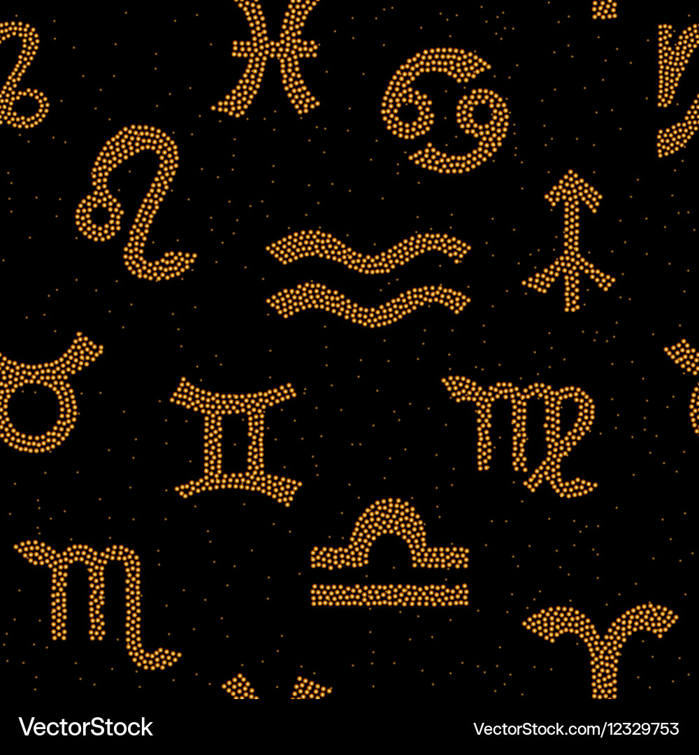 Horoscope signs seamless pattern zodiac Royalty Free Vector