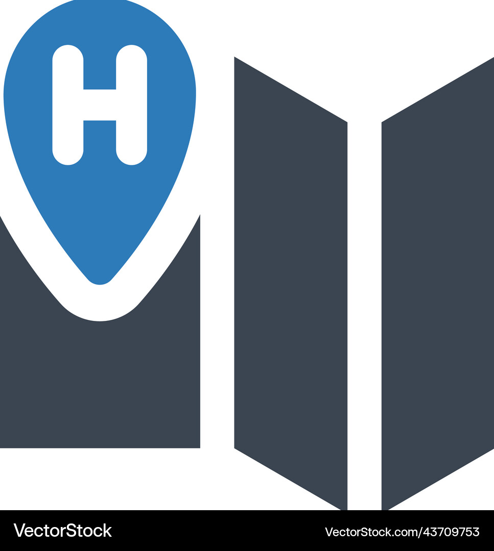 Hospital location icon Royalty Free Vector Image