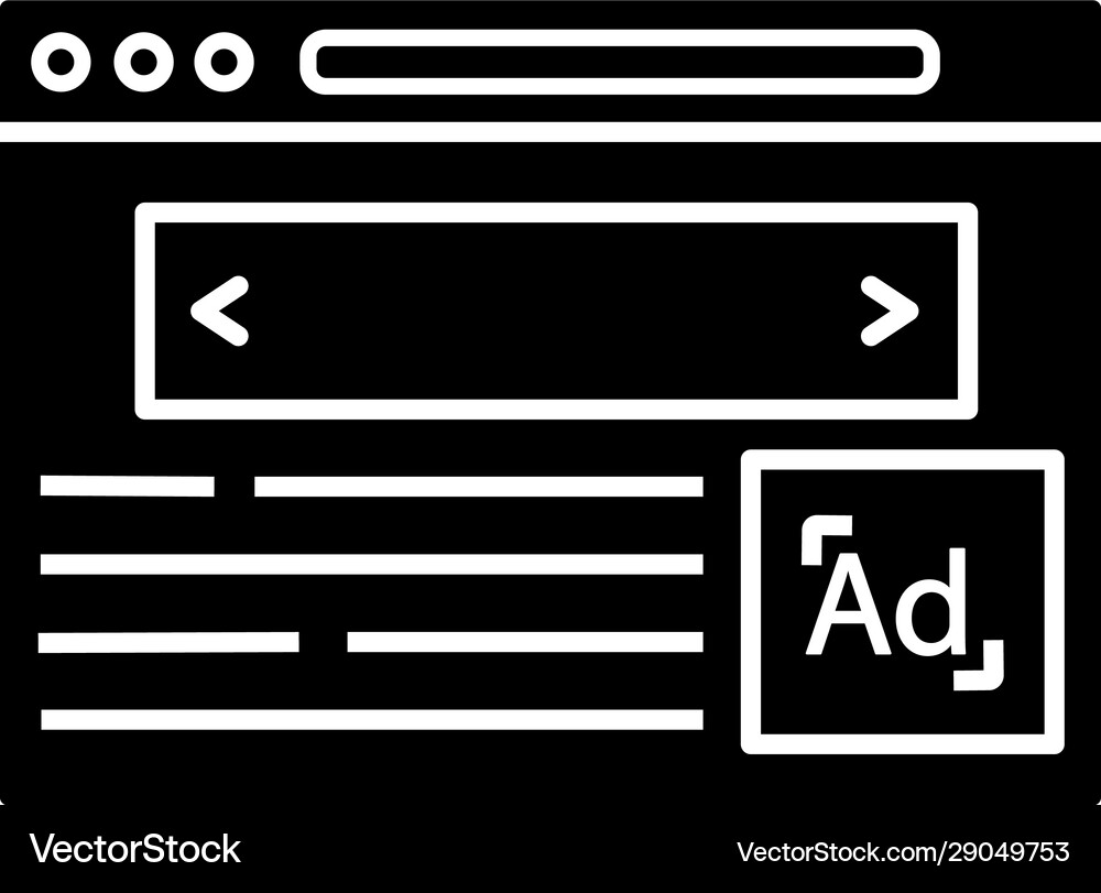 Internet marketing glyph icon Royalty Free Vector Image