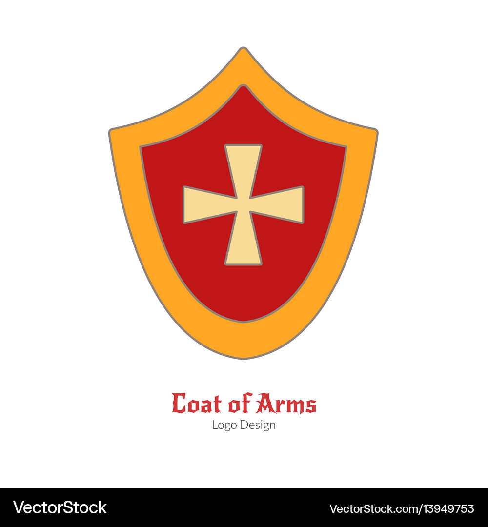 Medieval colorful logo emblem template flat style Vector Image
