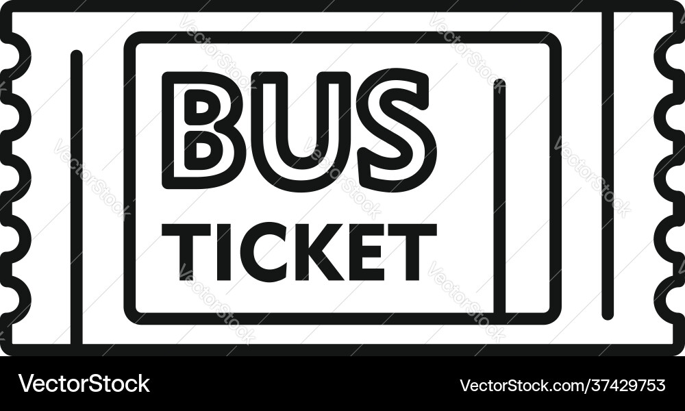 Pass bus ticket icon outline style Royalty Free Vector Image
