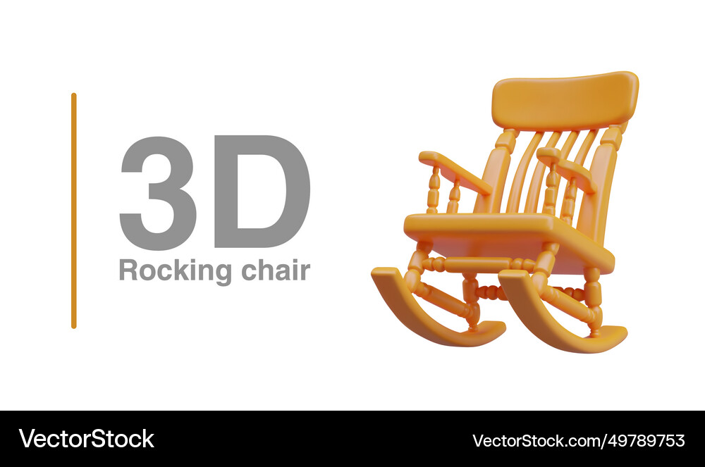 Realistic fullback rocking chair bottom view Vector Image