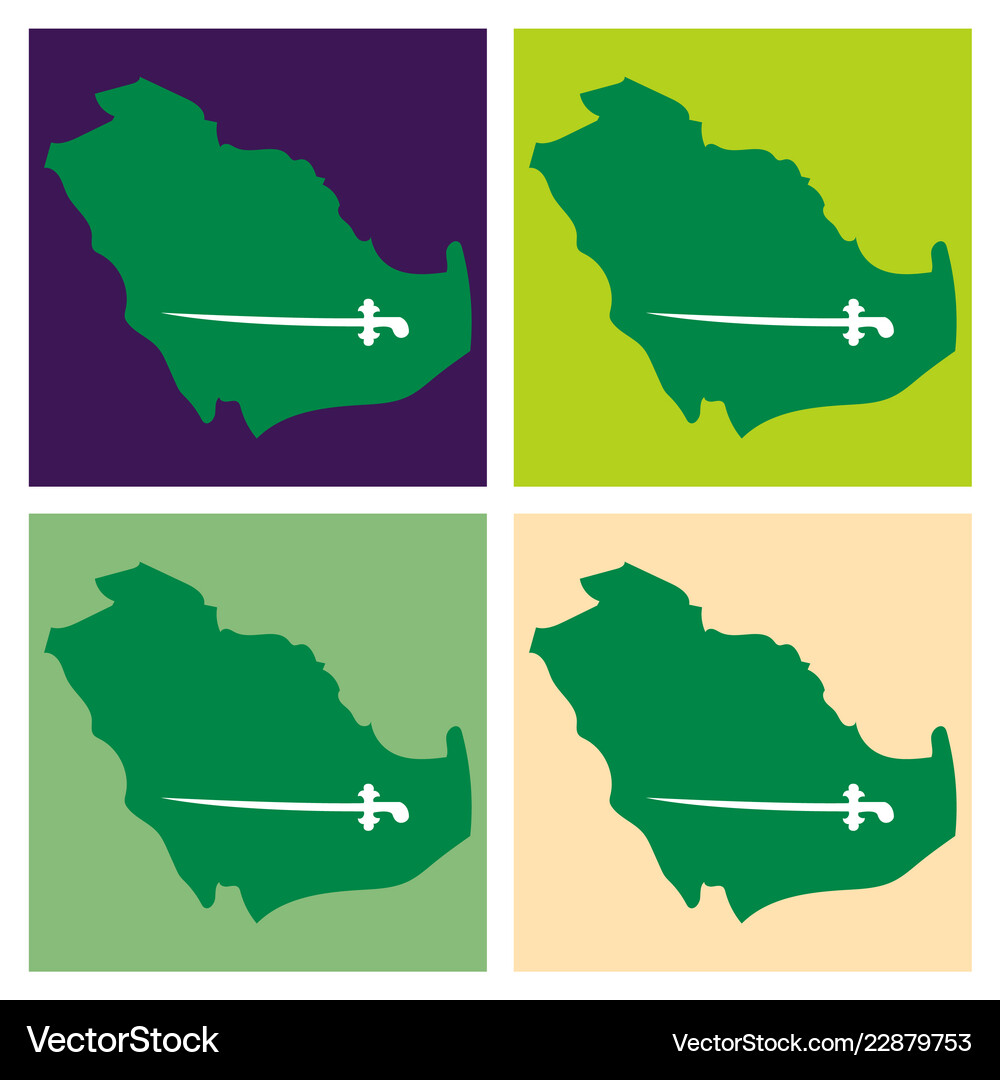 Saudi arabia map with flag Royalty Free Vector Image