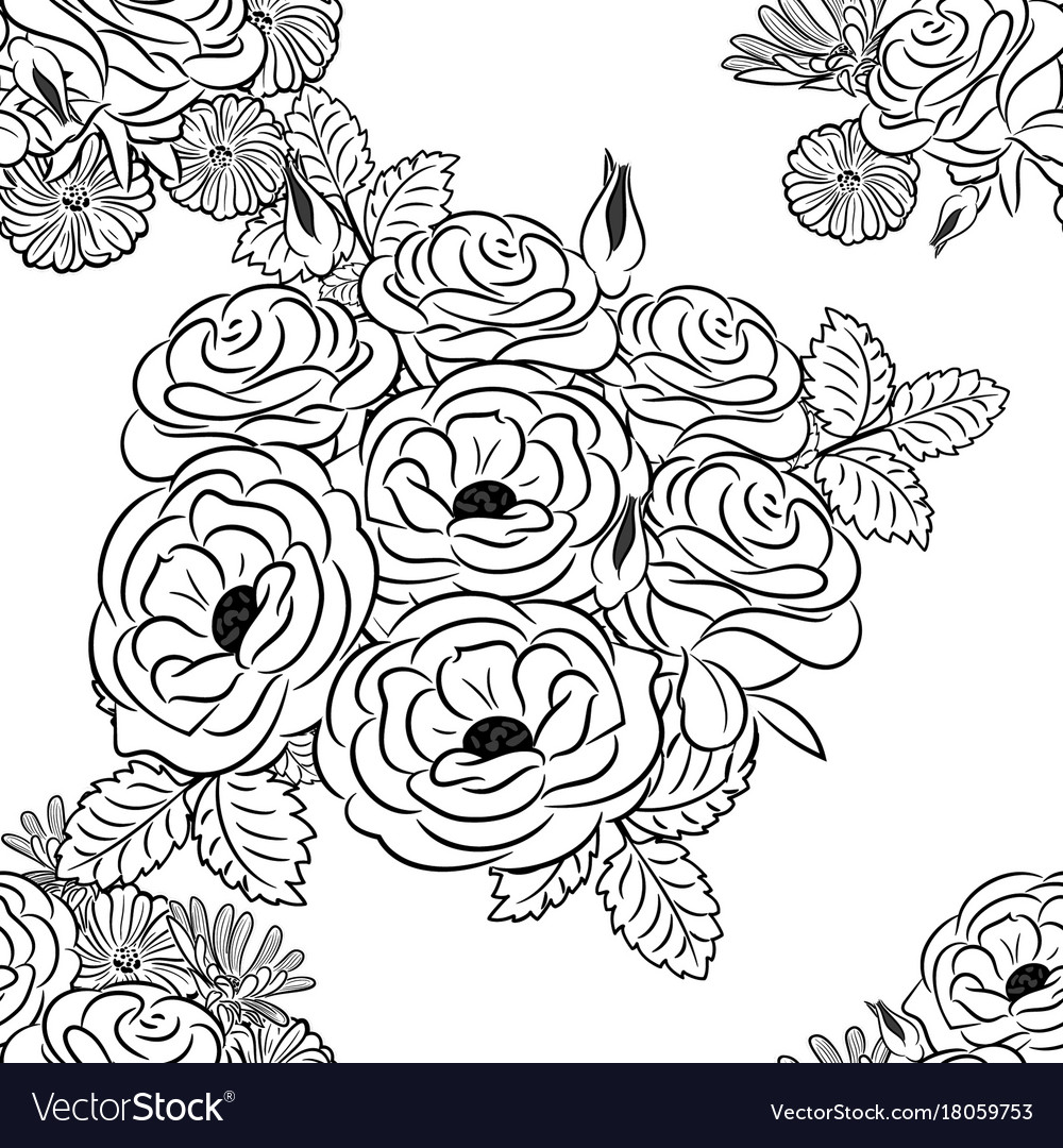 Seamless monochrome pattern Royalty Free Vector Image