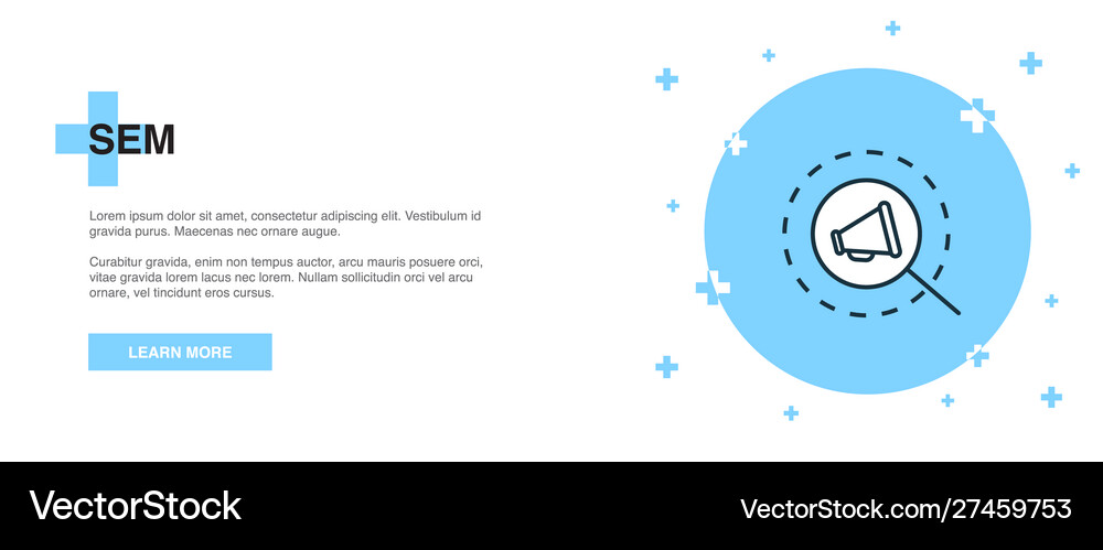 Sem line icon simple icon banner outline Vector Image