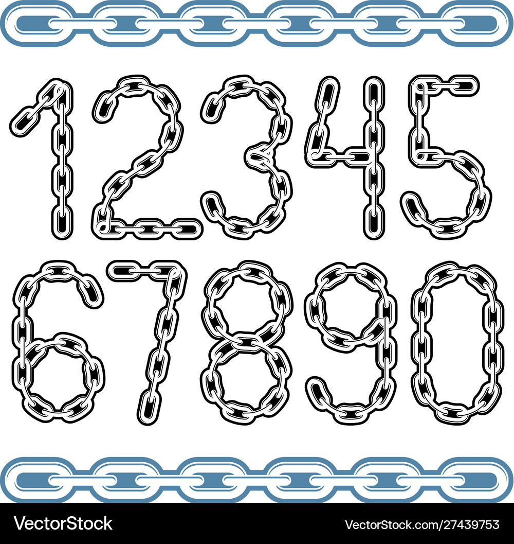 Set numbers isolated trendy numerals can Vector Image