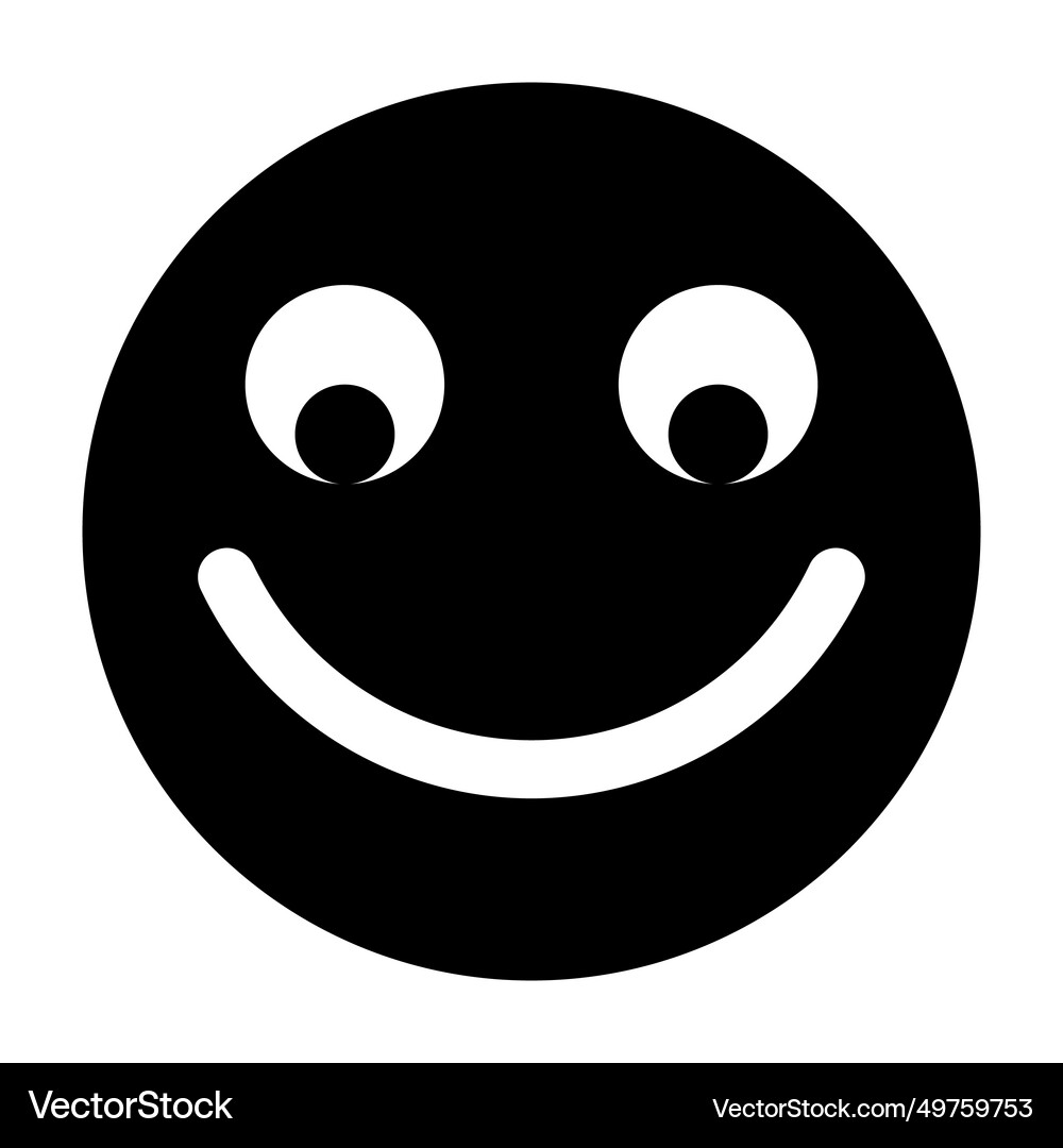 Smiling emoji icon on white background Royalty Free Vector