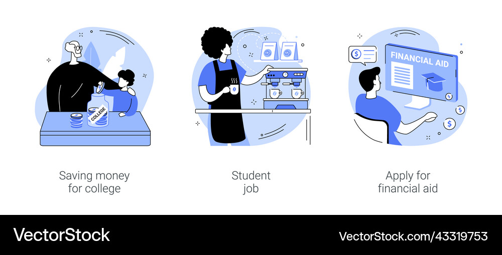 Students finance isolated cartoon Royalty Free Vector Image