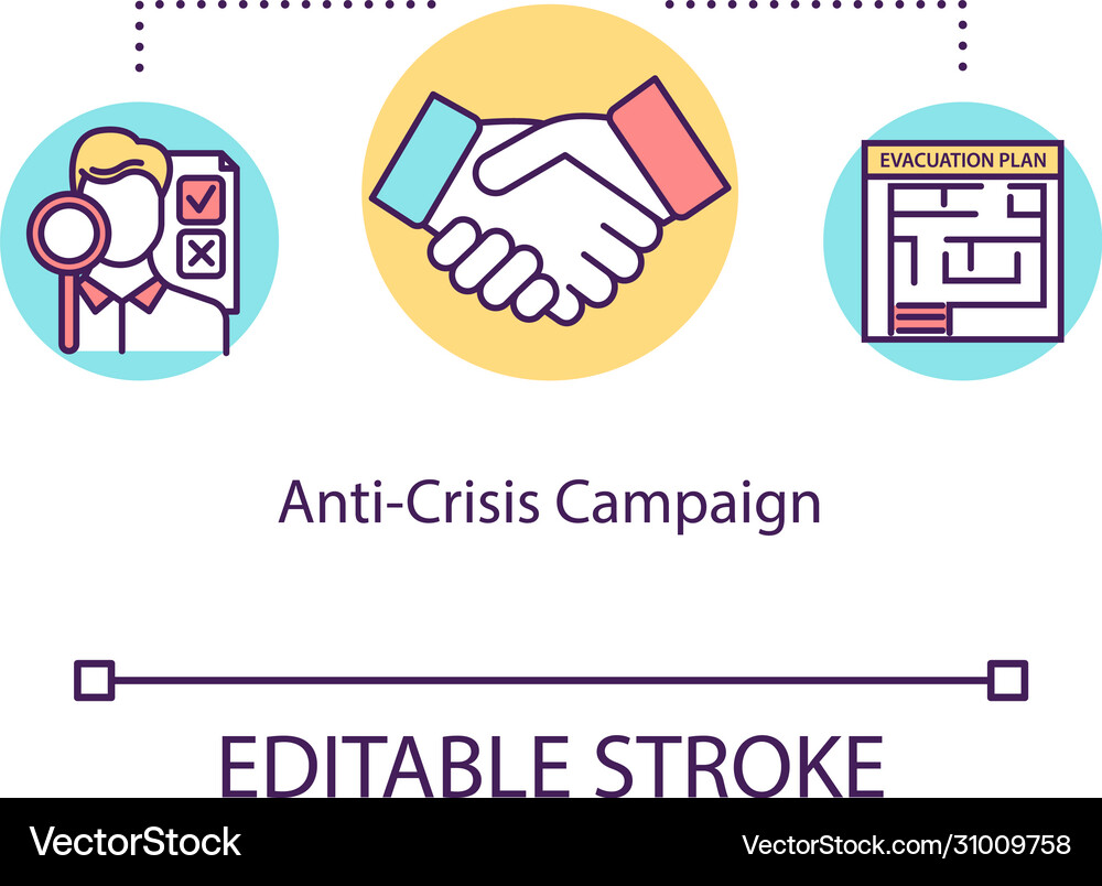 Anti crisis campaign concept icon emergency plan Vector Image