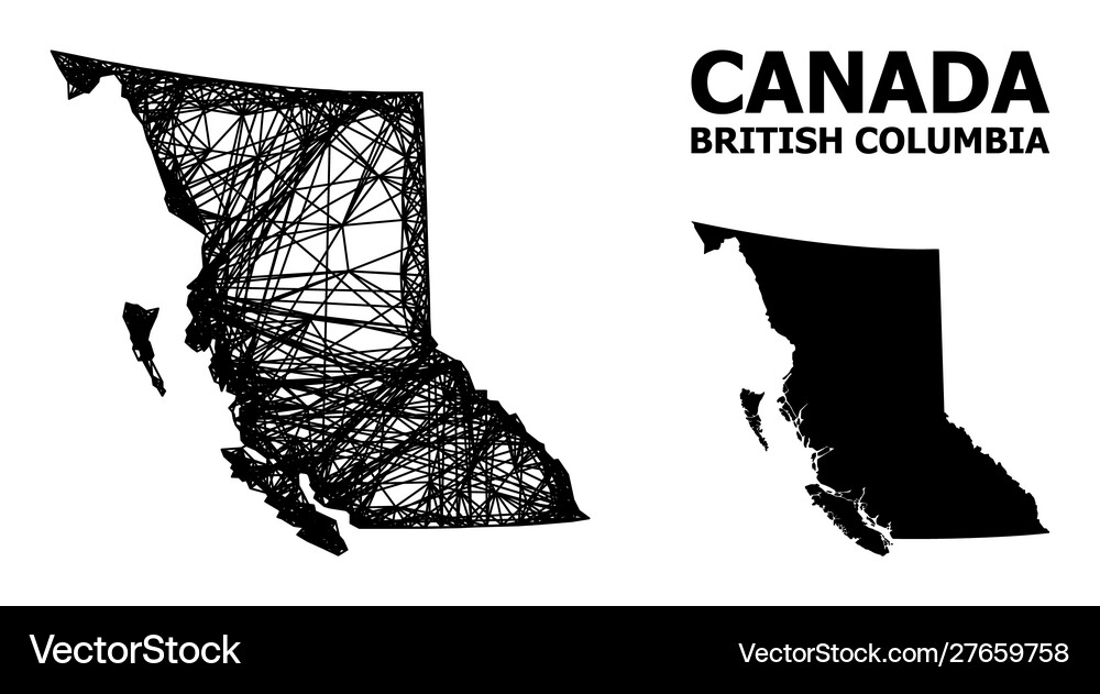 Carcass map british columbia province Royalty Free Vector