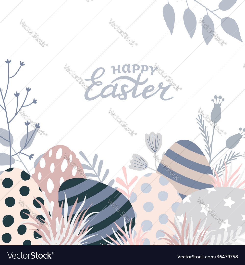 Composition easter eggs Royalty Free Vector Image