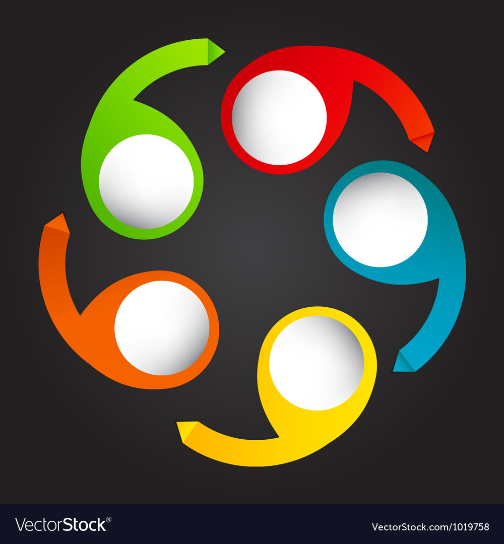 Concept of colorful circular banners with arrows Vector Image