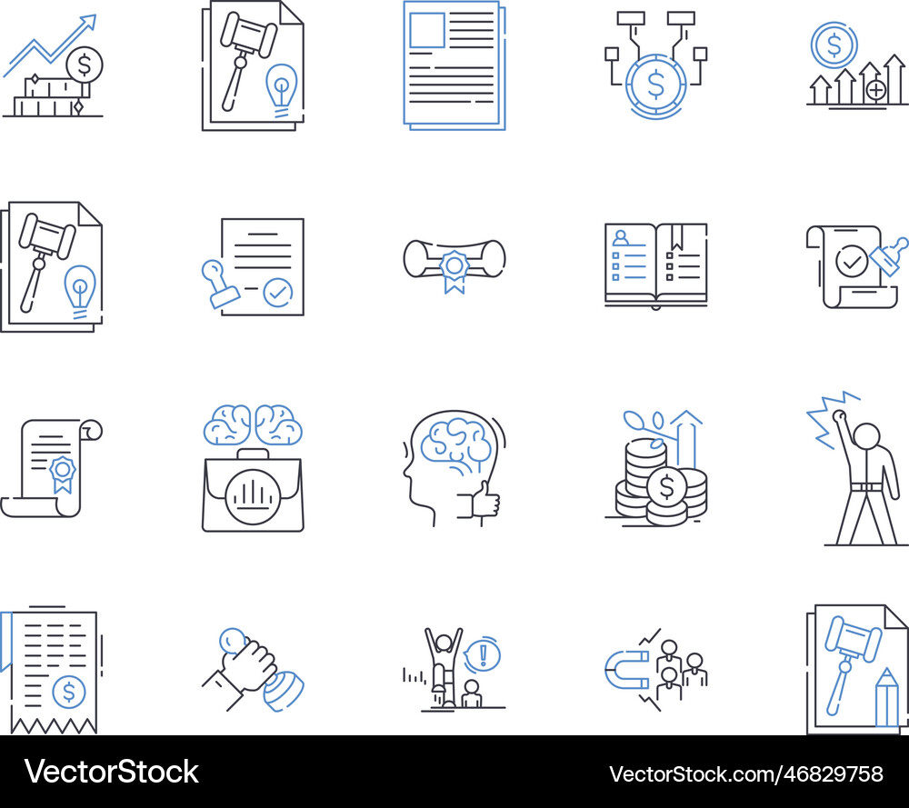 Counselor studio line icons collection Royalty Free Vector