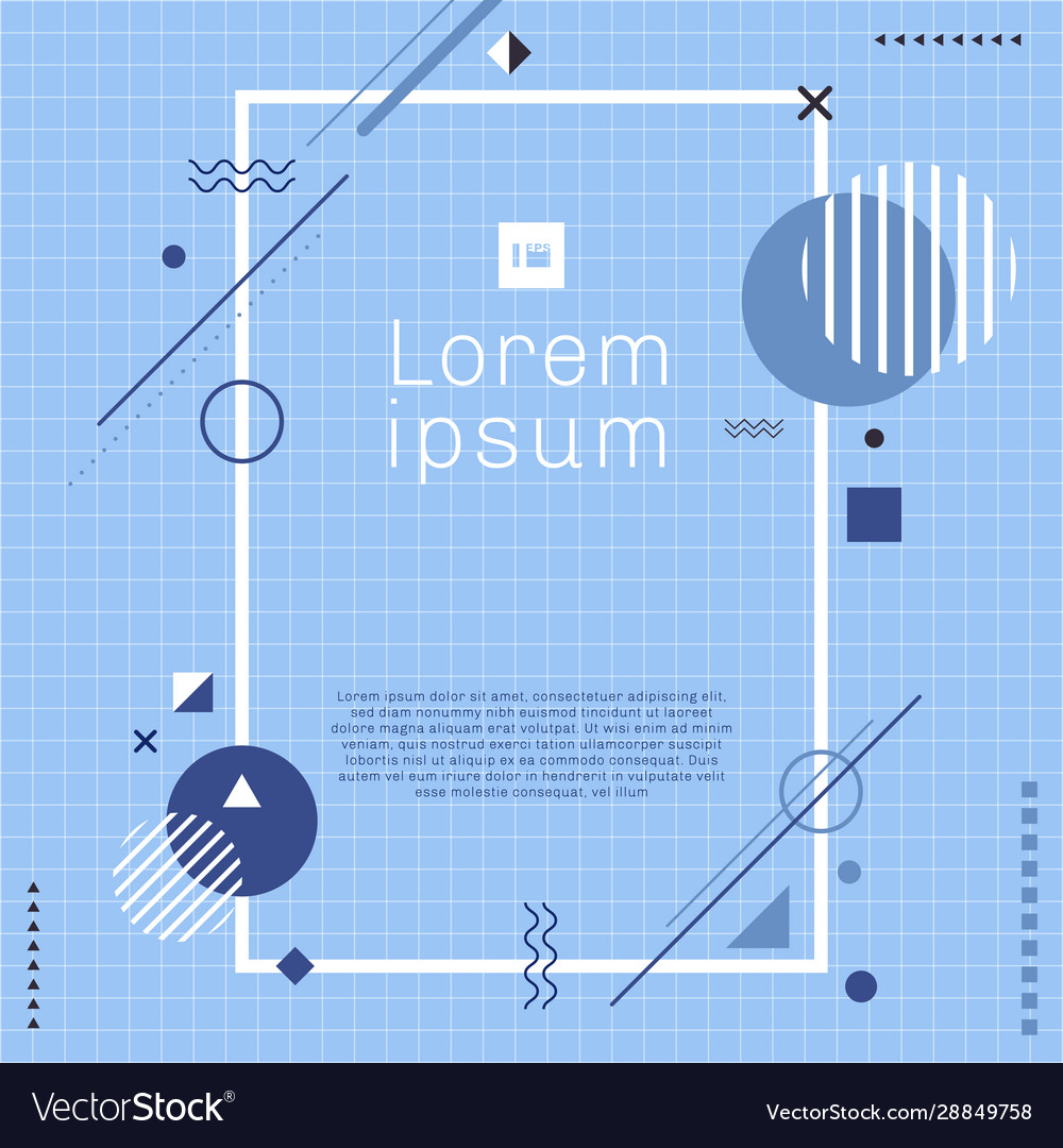 Creative template rectangle border frame blue Vector Image