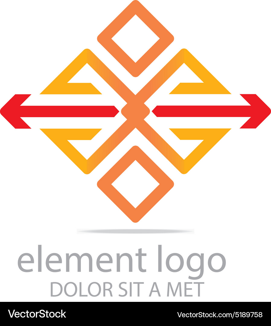 Element red arrow orange design symbol icon Vector Image