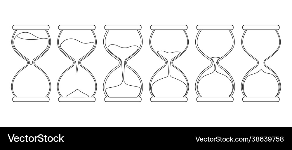 Hourglass outline set icon Royalty Free Vector Image