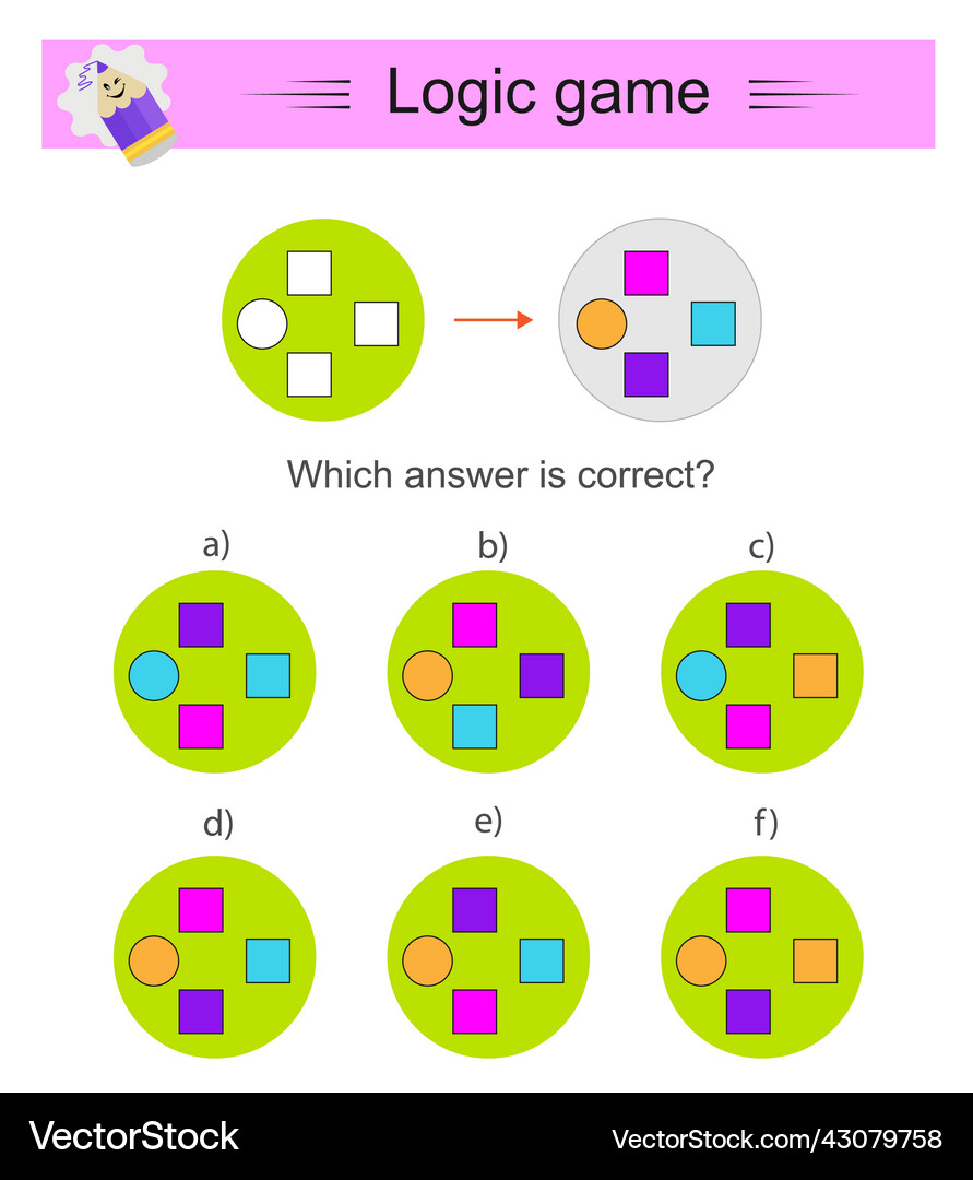 Logic puzzle which top vew is correct Royalty Free Vector