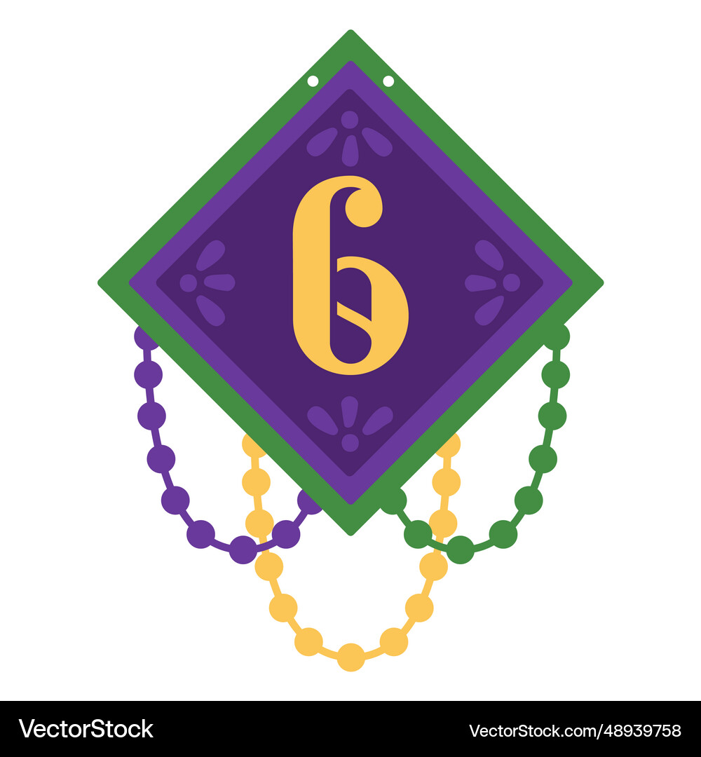 Number 6 garland Royalty Free Vector Image - VectorStock