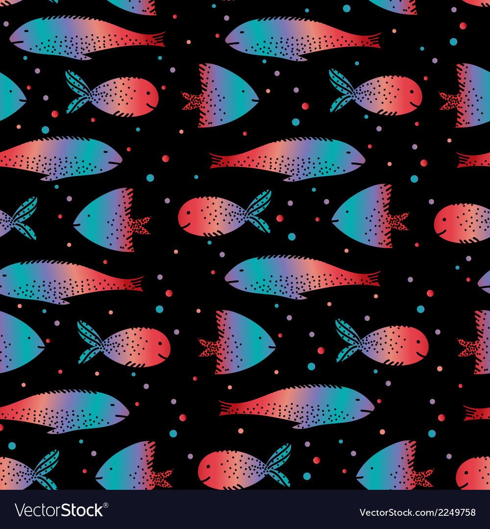 Seamless fish pattern Royalty Free Vector Image