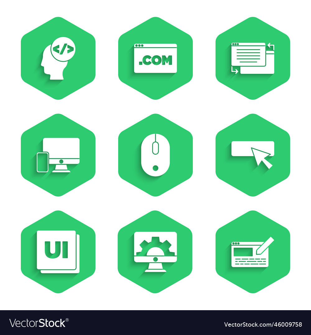 Set computer mouse web development ui or ux Vector Image