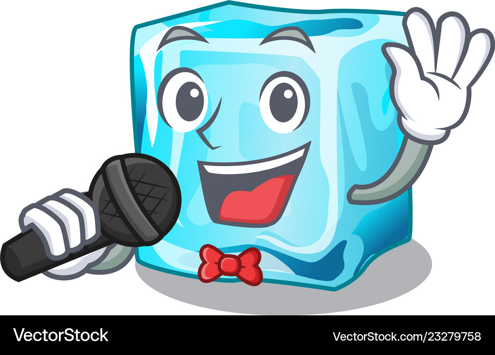 Singing ice cubes set on whit character Royalty Free Vector