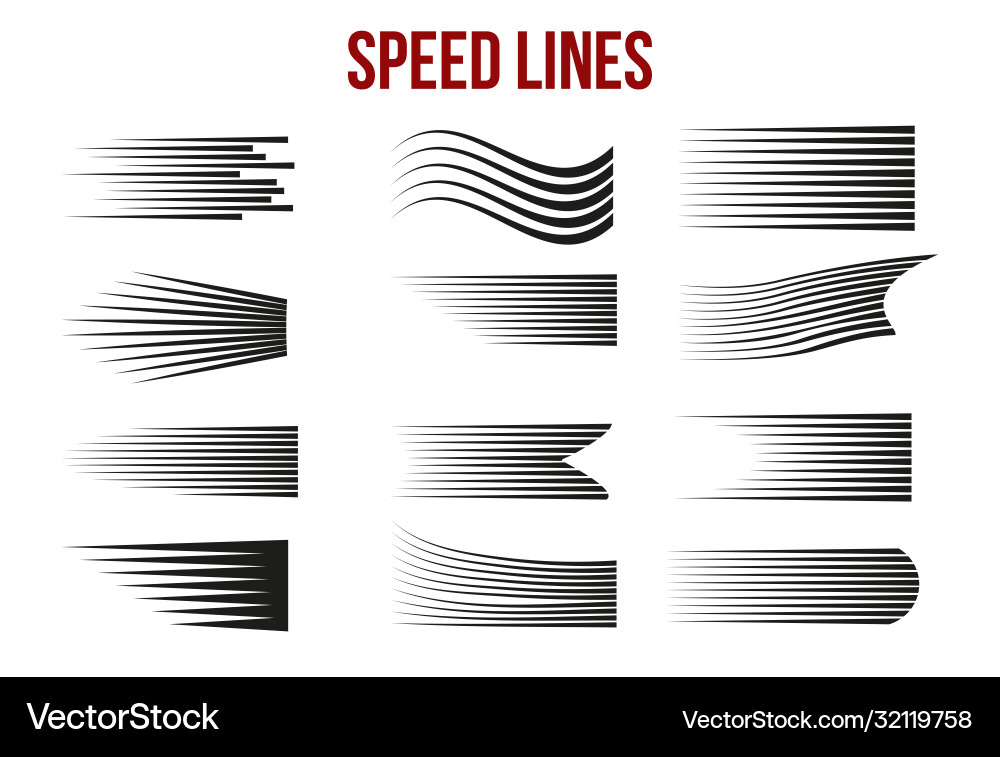 Speed line on white background for comic books Vector Image
