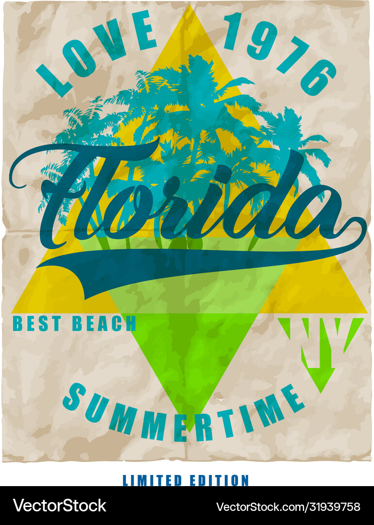 Sunset at tropical beach florida Royalty Free Vector Image