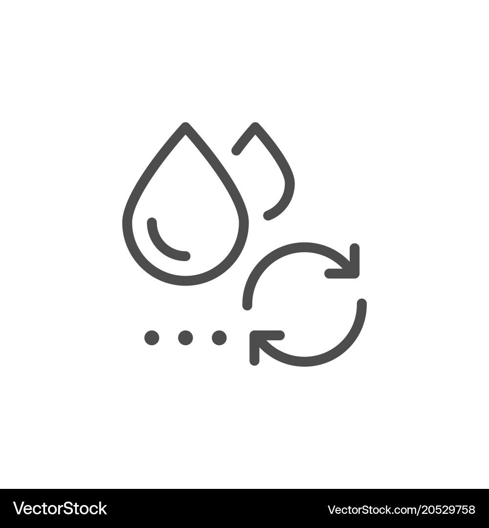 Water reuse line icon Royalty Free Vector Image