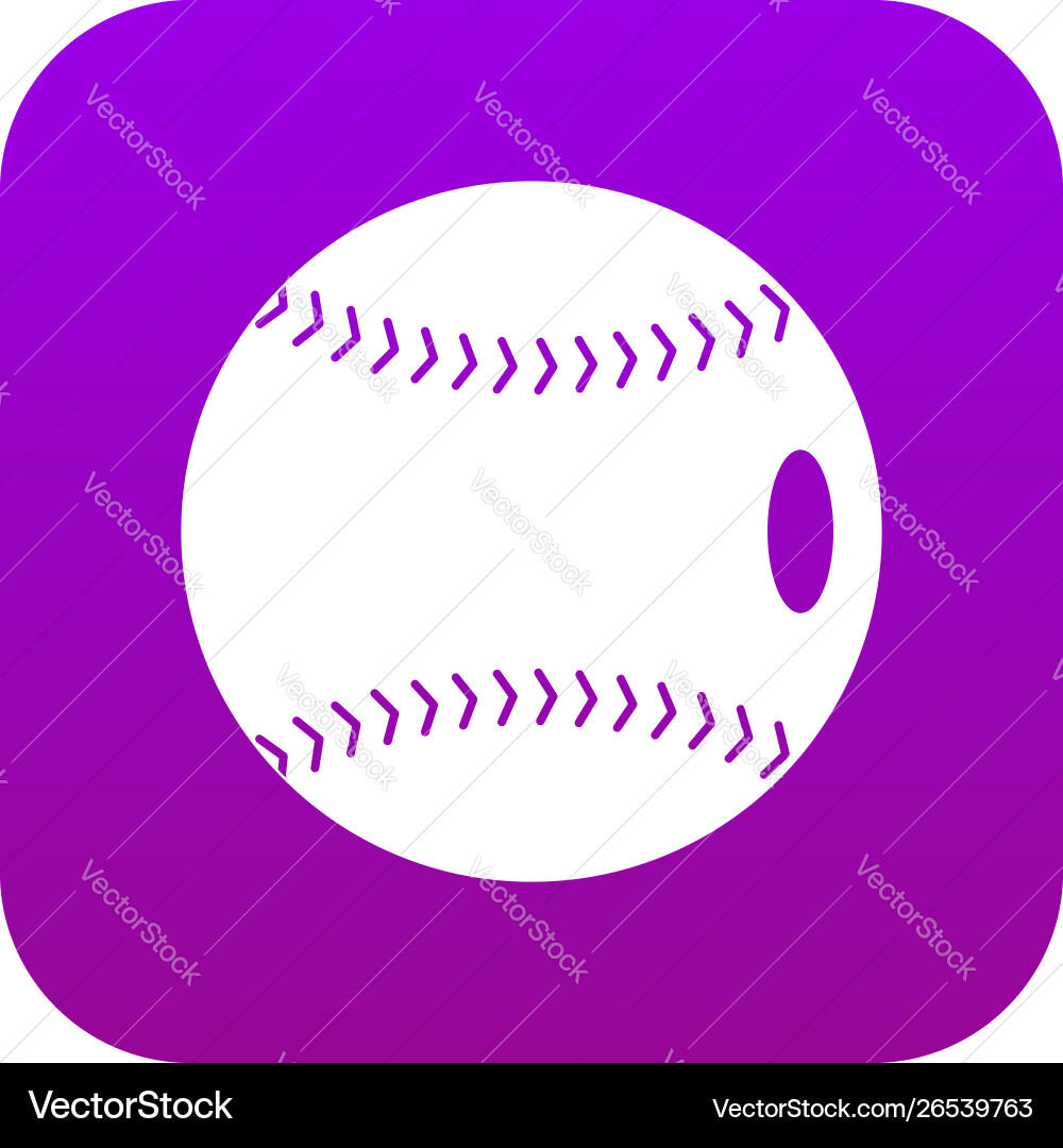 Baseball ball icon digital purple Royalty Free Vector Image
