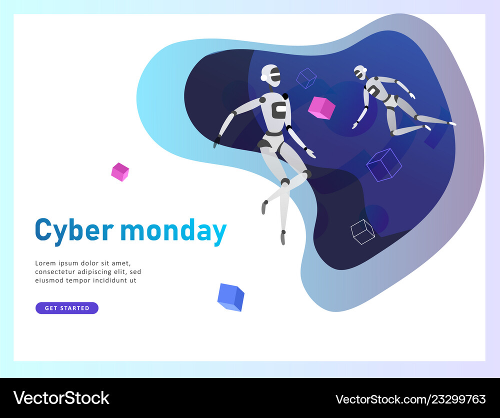 Concept of artificial intelligence and cyber Vector Image