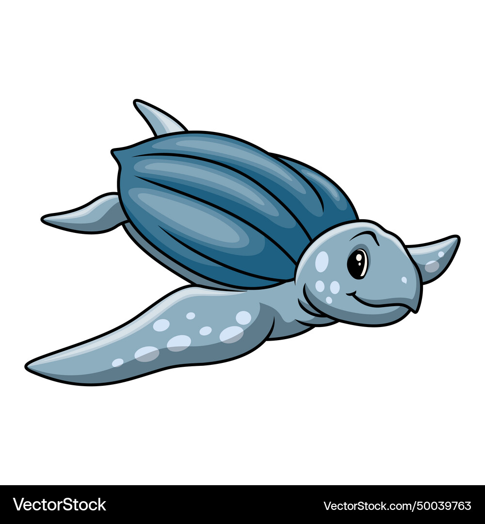 Cute cartoon turtle a swimming Royalty Free Vector Image