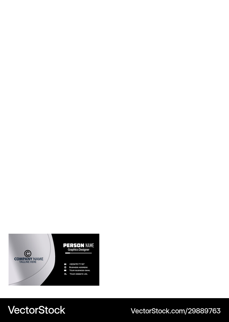 Dark silver color business card image Royalty Free Vector
