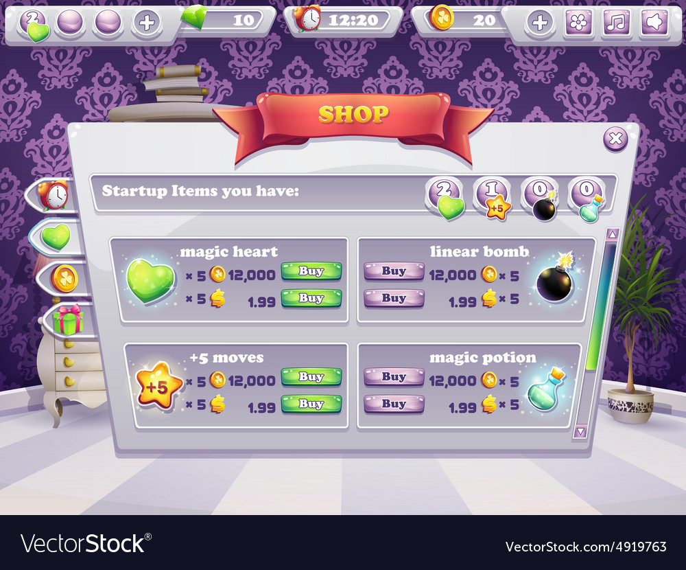 Example shop window for a computer game Royalty Free Vector