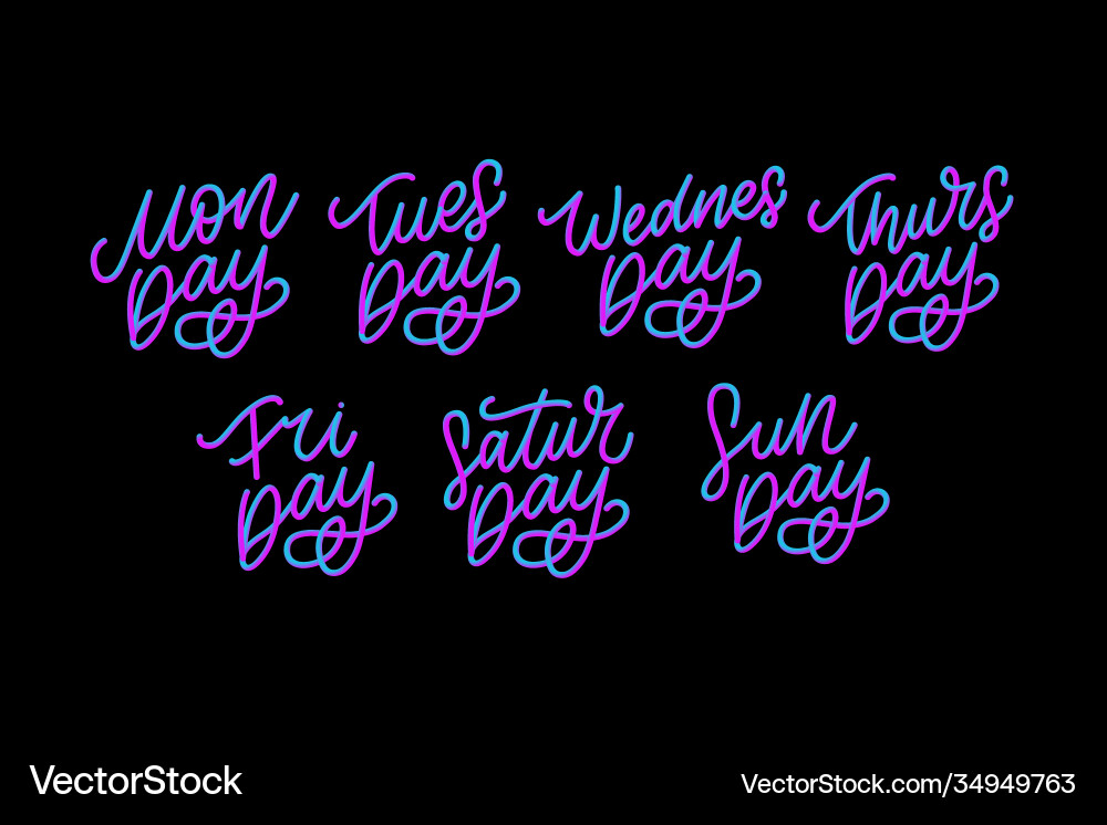 Handwritten inscription days a week Royalty Free Vector