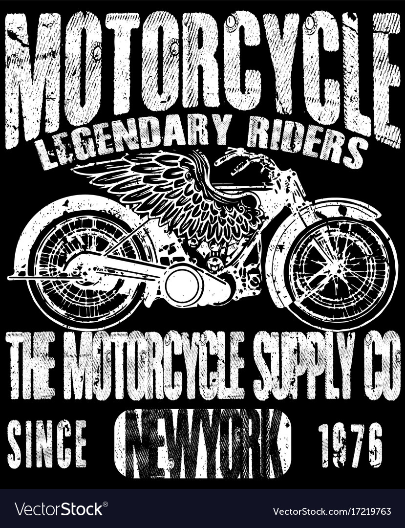 Motorcycle Typography T Shirt Graphics Royalty Free Vector