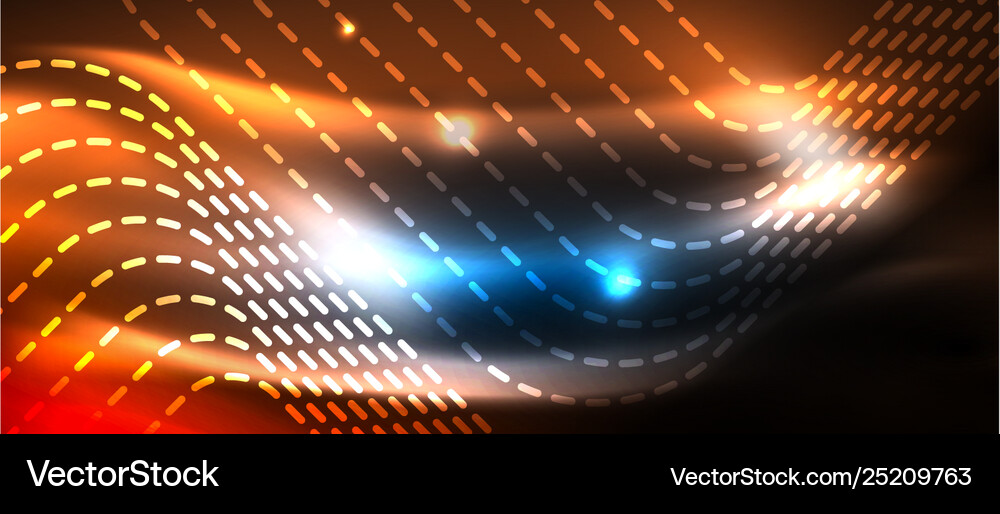 Neon glowing techno lines hi-tech futuristic Vector Image