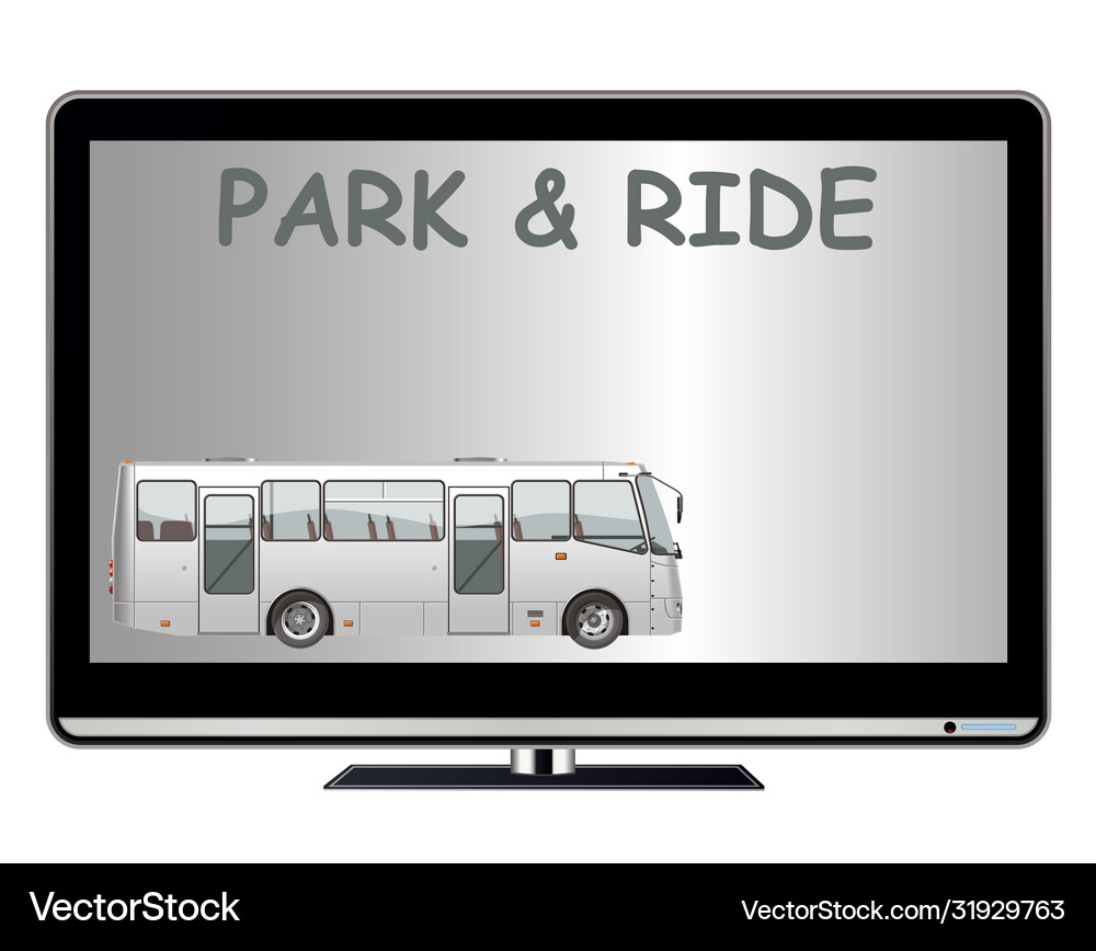 Park and ride tv advertisement Royalty Free Vector Image