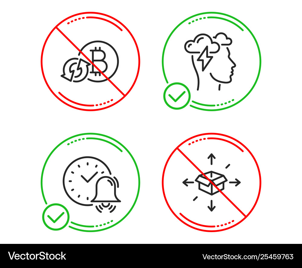 Refresh bitcoin alarm bell and mindfulness stress Vector Image