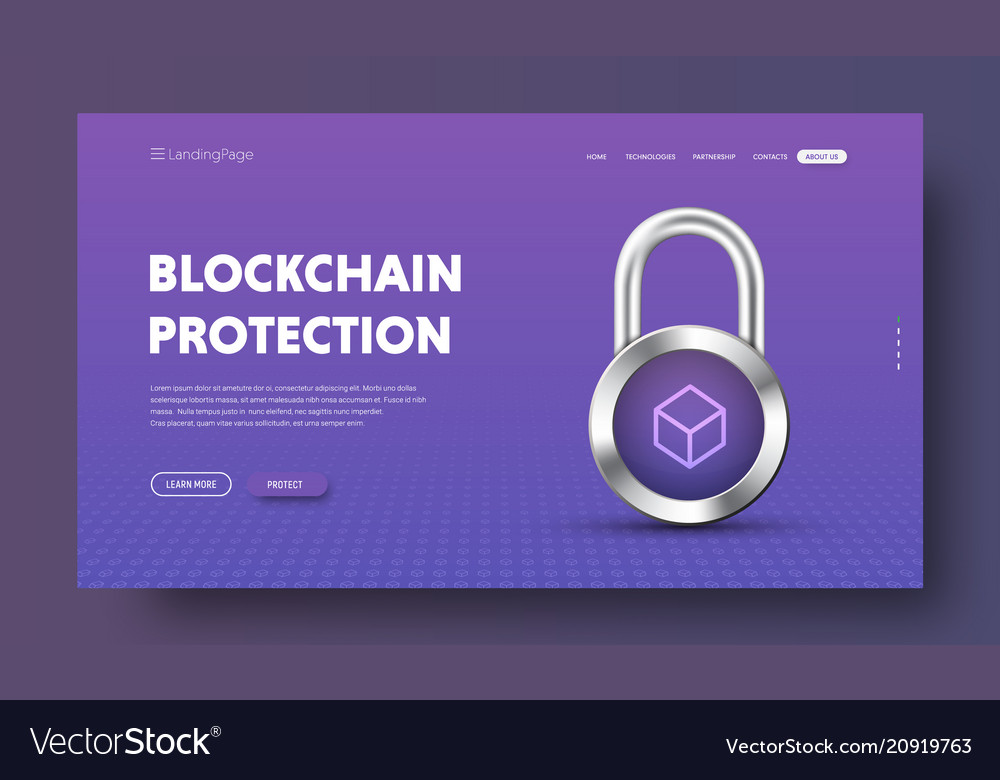 Template of the site header for blockchain Vector Image
