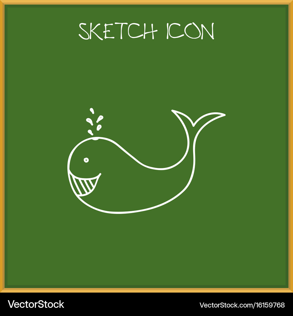 Animal symbol on whale Royalty Free Vector Image