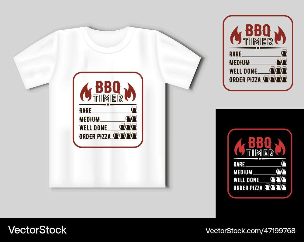 Bbq timer lettering for t shirt poster Royalty Free Vector