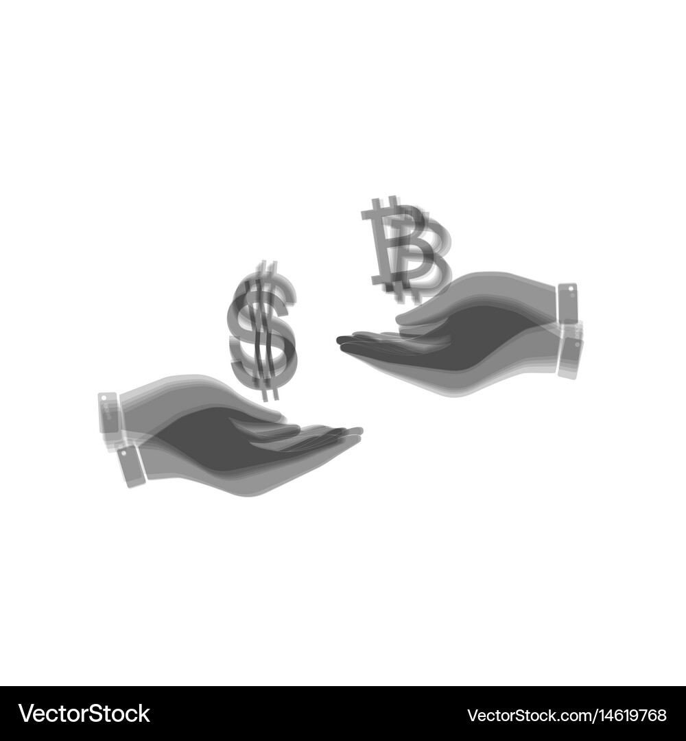 Currency exchange from hand to hand dollar Vector Image