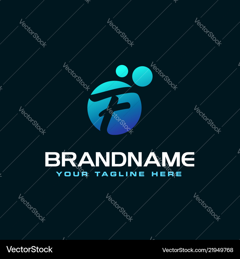 Dots letter f logo design Royalty Free Vector Image