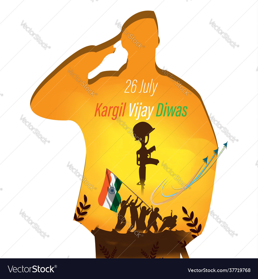 For 26 july vijay kargil diwas means 26 july Vector Image