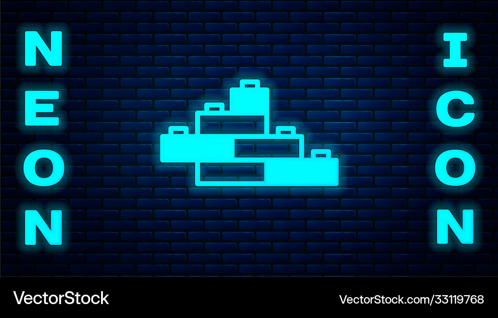 Glowing neon toy building block bricks Royalty Free Vector